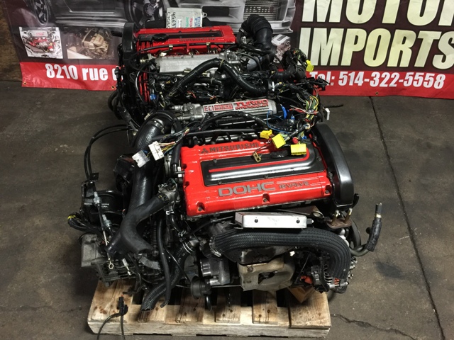 JDM MITSUBISHI 4G63T TURBO CYCLONE 6 BOLT ENGINE WITH MT 5 SPEED AWD ...