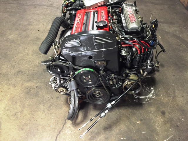 JDM MITSUBISHI 4G63T TURBO CYCLONE 6 BOLT ENGINE WITH MT 5 SPEED AWD ...