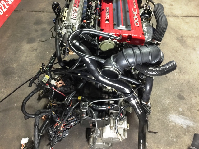 JDM MITSUBISHI 4G63T TURBO CYCLONE 6 BOLT ENGINE WITH MT 5 SPEED AWD ...