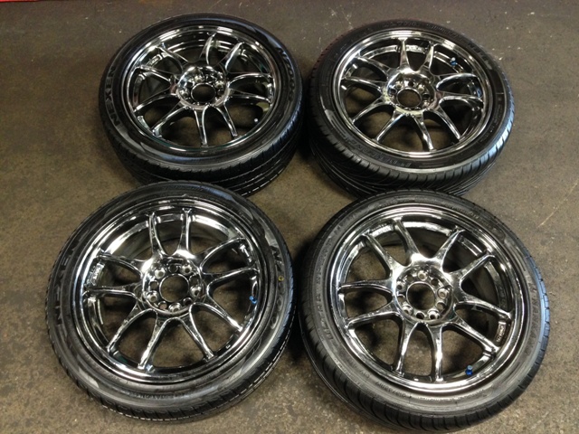 JDM WORK EMOTION CR KAi MAGS WITH TIRES 215/45R17 17X7.0JJ +47 5X114.3 ...