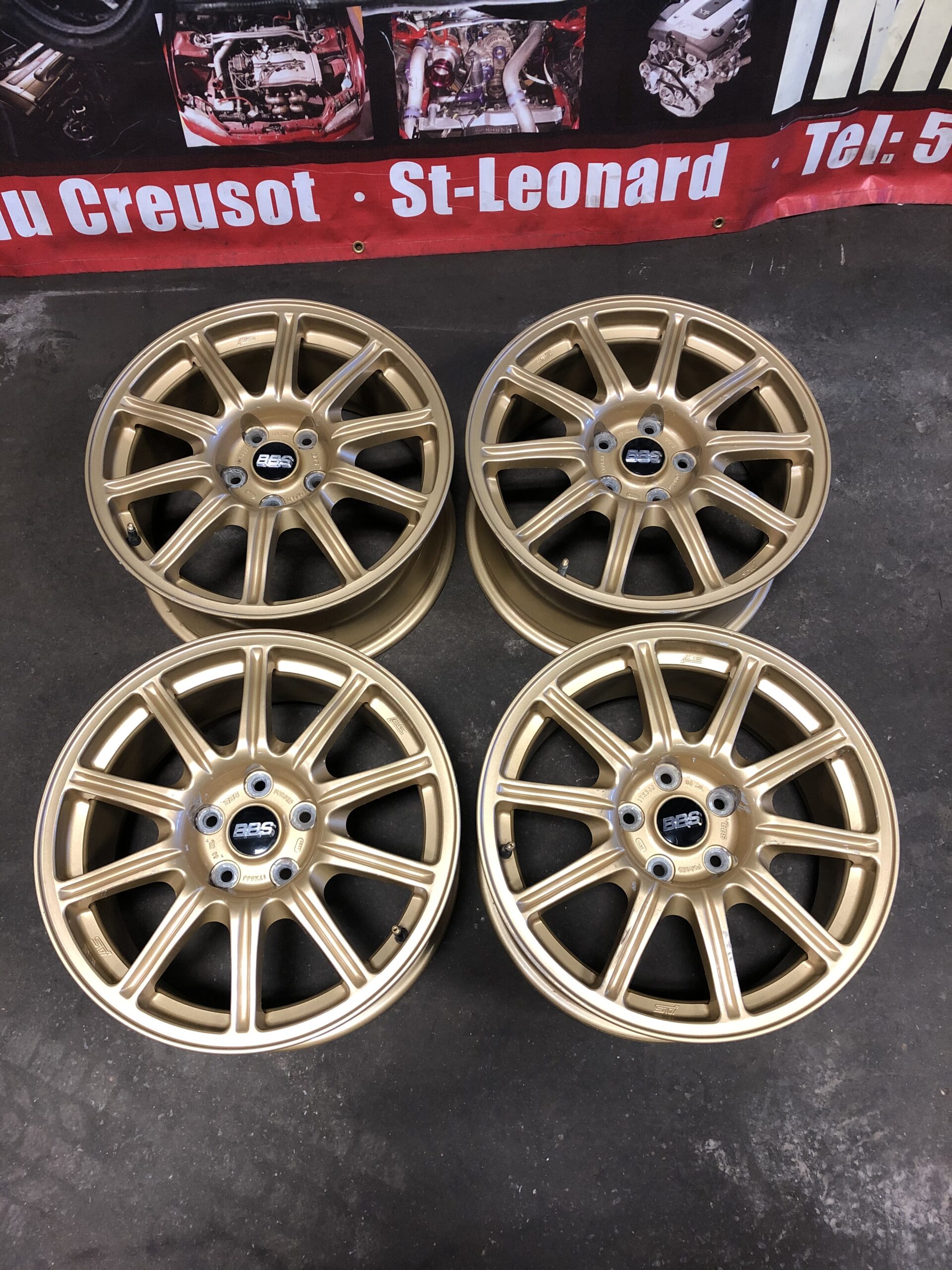 JDM BBS GOLD STI OEM WHEELS ONLY FOR SALE MAGS 17X8JJ 53 WHEELS FIT ...