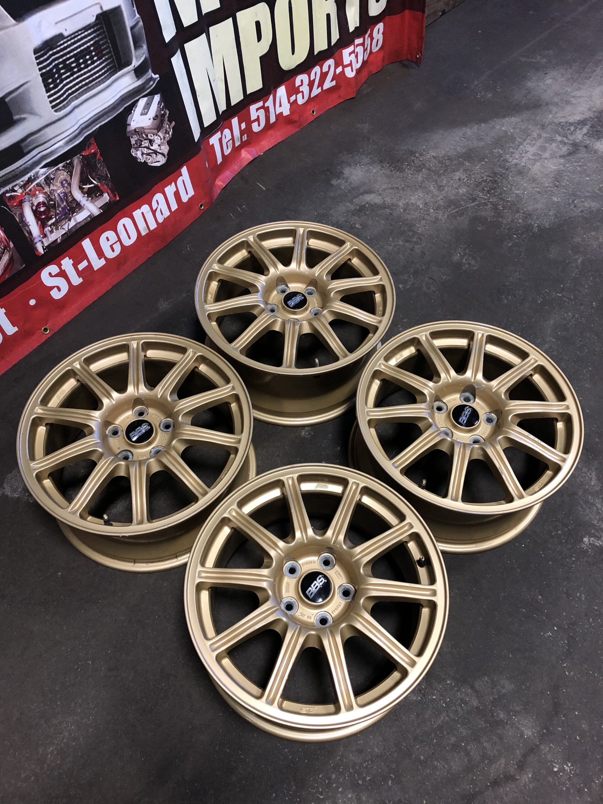 JDM BBS GOLD STI OEM WHEELS ONLY FOR SALE MAGS 17X8JJ 53 WHEELS FIT ...