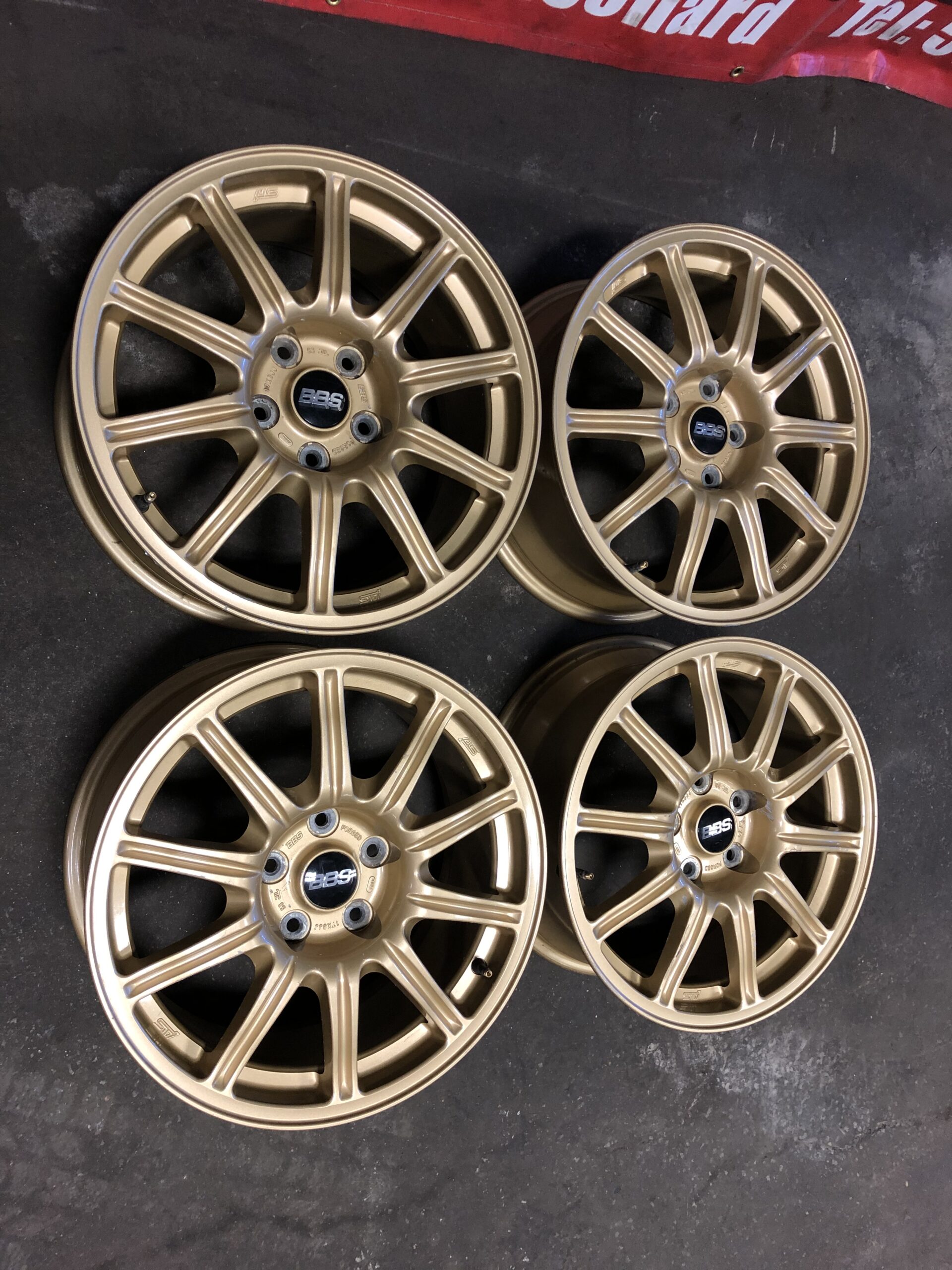 JDM BBS GOLD STI OEM WHEELS ONLY FOR SALE MAGS 17X8JJ 53 WHEELS FIT ...