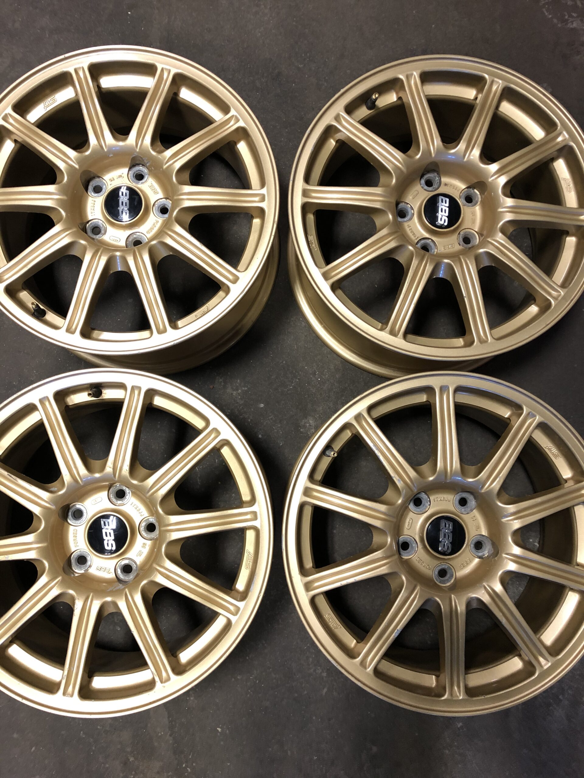 JDM BBS GOLD STI OEM WHEELS ONLY FOR SALE MAGS 17X8JJ 53 WHEELS FIT ...