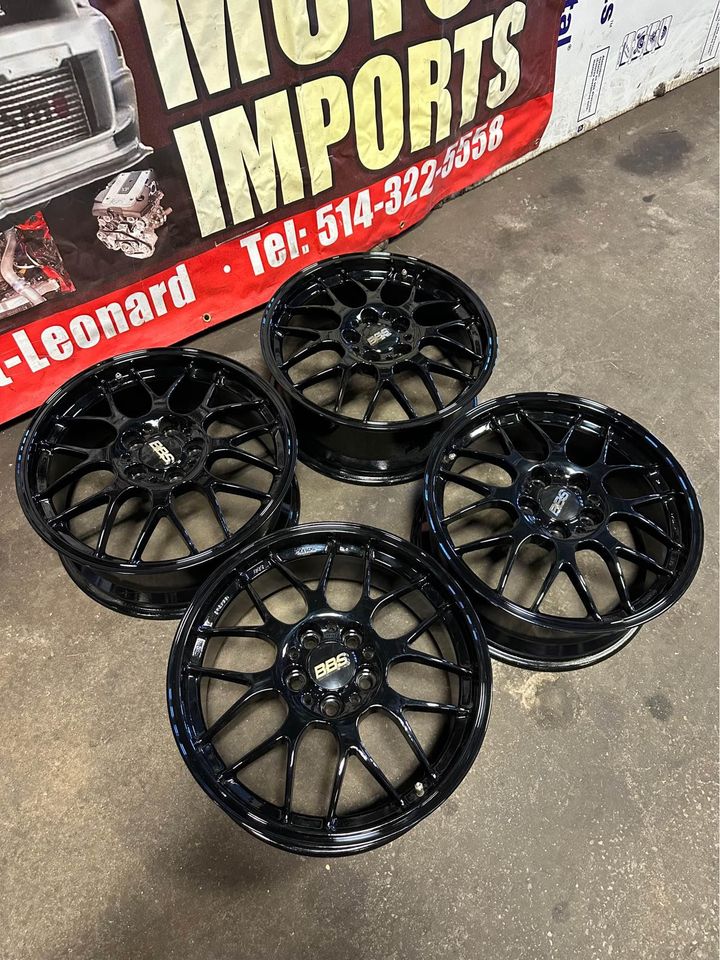 BLACK FORGED WHEELS BBS RG738 18 INCHES 5x114.3 MAGS 18X7.5JJ OFFSET 45 ...