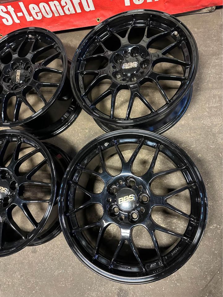 BLACK FORGED WHEELS BBS RG738 18 INCHES 5x114.3 MAGS 18X7.5JJ OFFSET 45 ...